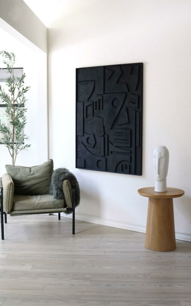 Geometric Wood art tableau - MerkatDeco